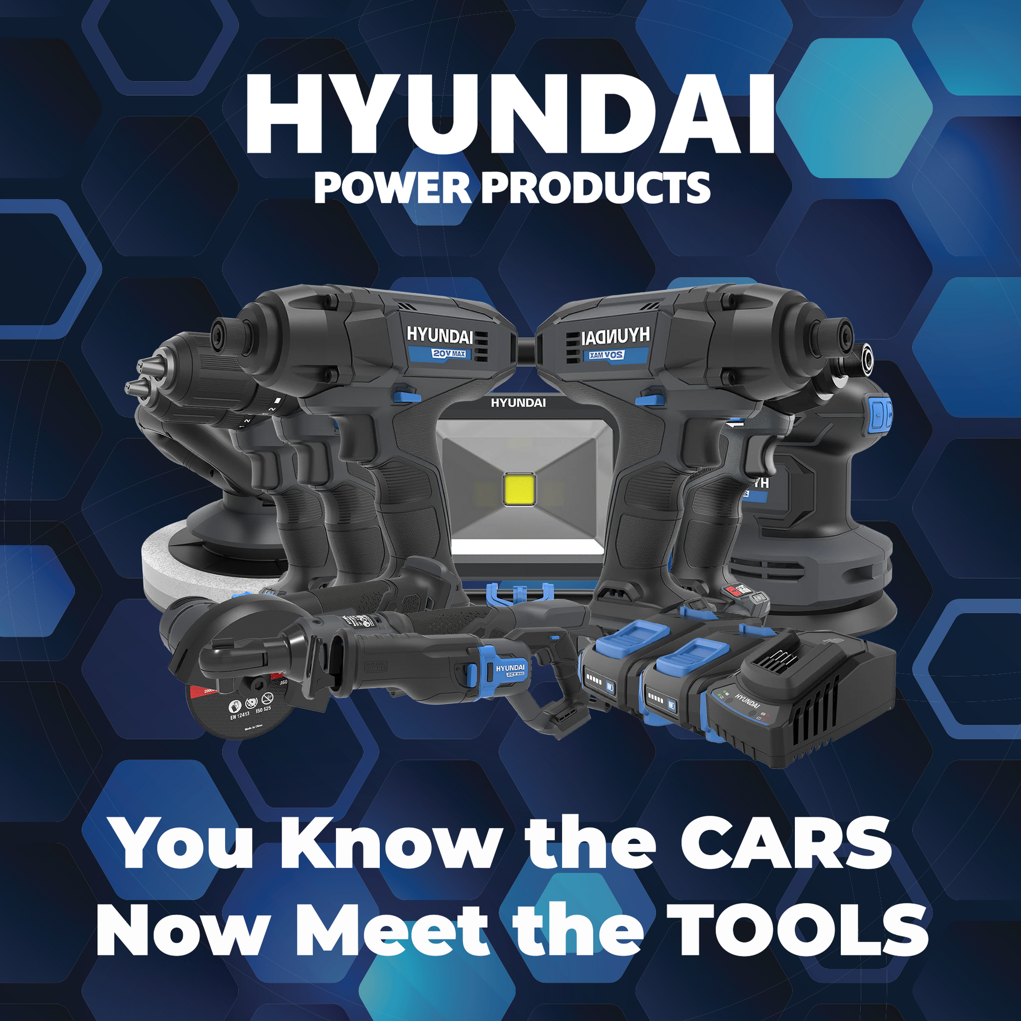 Hyundai 20V Mini Angle Grinder – 19500rpm, 76mm Disc, Tool-Free Guard ...