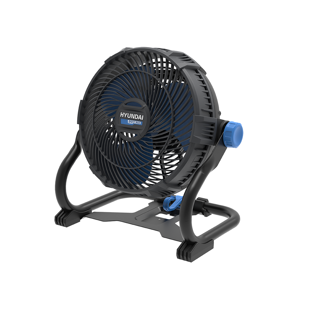 Hyundai 20V Cordless Camping & Job Site Fan – 360° Adjustable Head, Du ...